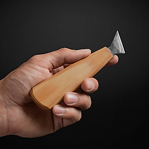 StryiCarvingTools Geometric Carving Knife 1.18'' Blade, Wood Carving Detaile Oblique Knife for Geometric Decorative Cut Patterns Knife High Carbon Steel K7030
