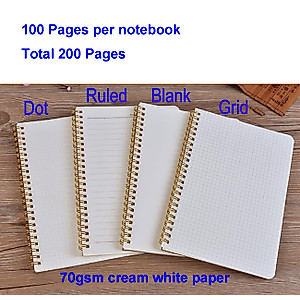 YYaaloa 2pcs Spiral Notebooks A5 6x8 Soft Cover Journals Planners 200 Pages Wirebound Memo Notepads Diary Notebook With black Pen For Work School Writing And Drawing (A5, Ruled)