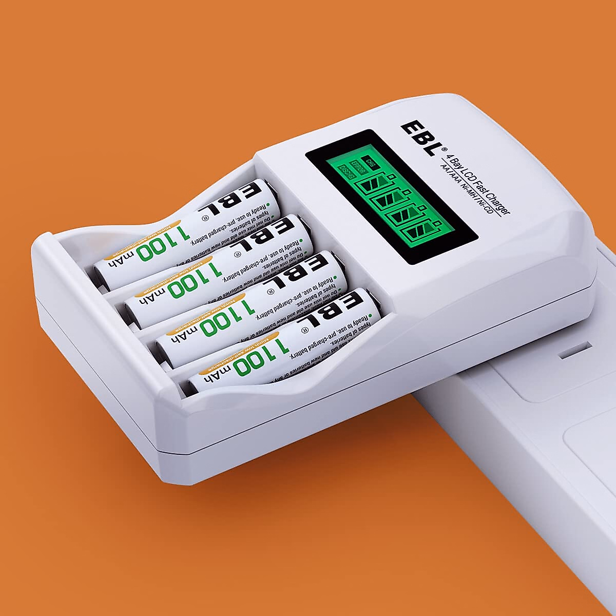 EBL LCD Battery Charger Smart Individual 907 AA AAA Rechargeable Battery Charger for Ni-MH Ni-CD Rechargeable Batteries