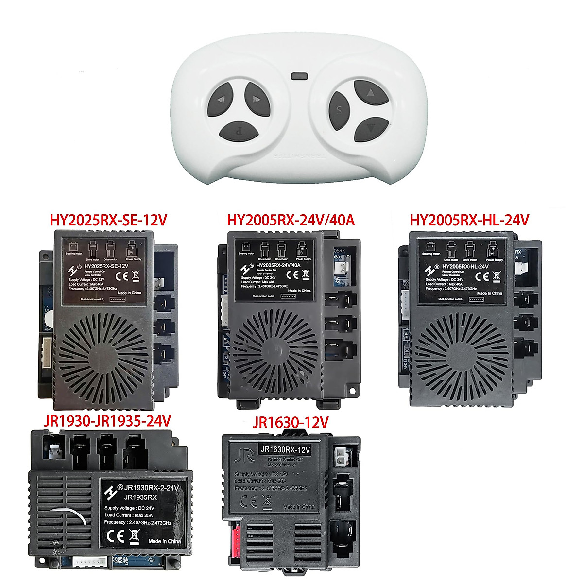 JR1602FCC 2.4G Bluetooth Remote Control for Power Wheels,JR1839FCC White Remote Transmitter for Electric Car Ride On Toy JR1603,JR1810,JR1958,JR1858,JR-RX,HY2005