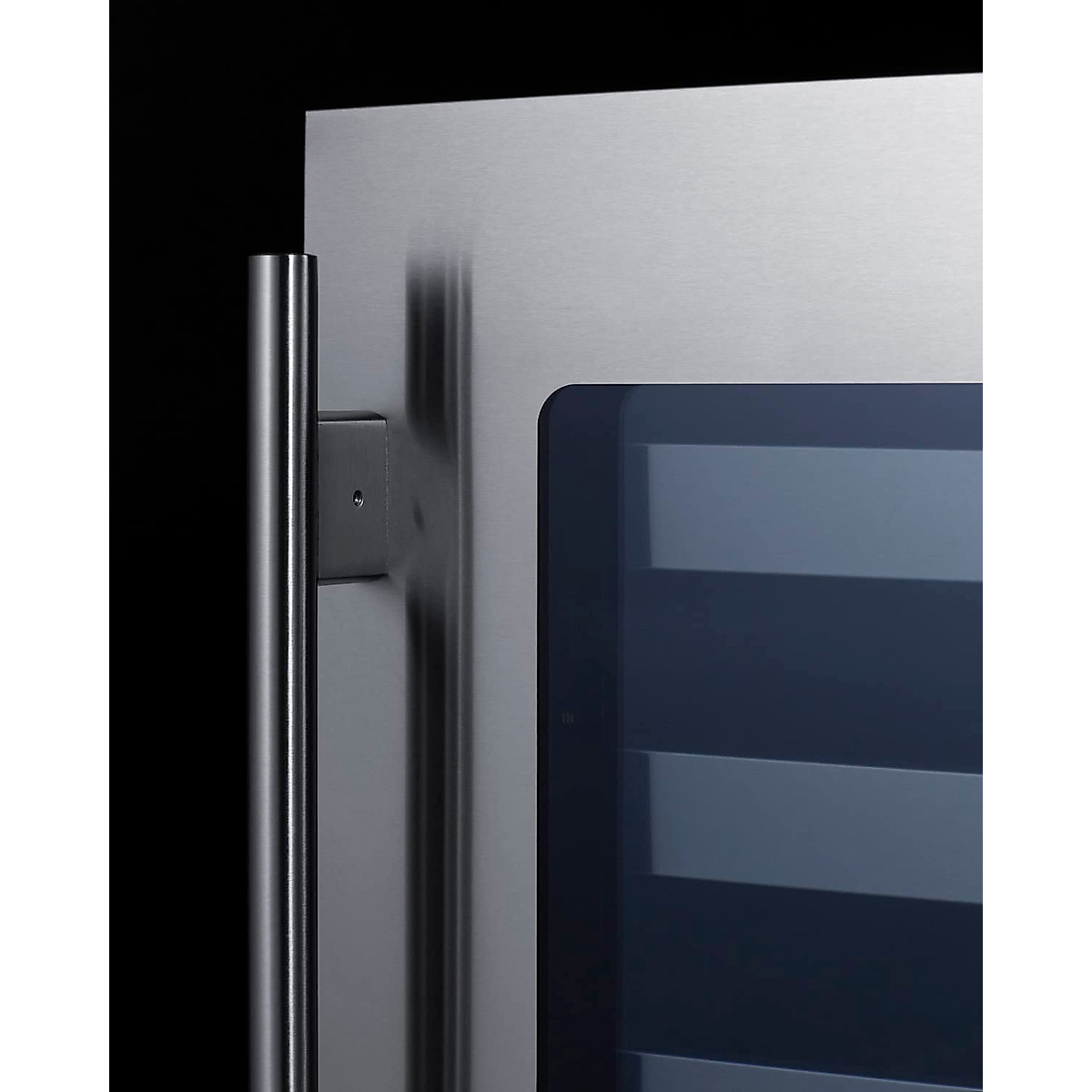 Summit ASDW2412 24 Inches Wide Built-In Wine Cellar, Black; ADA Compliant Design; Less Than 18 Inches Deep; Double Pane Tempered Glass Door; Temperature Memory Function; Reversible Door
