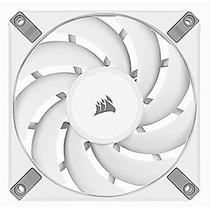 Corsair AF120 Elite, High-Performance 120mm PWM Fluid Dynamic Bearing Fan with AirGuide Technology (Low-Noise, Zero RPM Mode Support) Single Pack - White