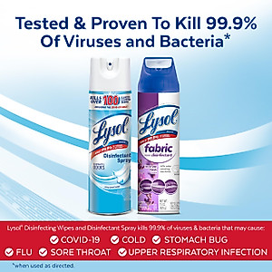 Lysol Disinfectant Spray + Fabric Disinfectant, Sanitizing and Antibacterial Spray, For Disinfecting and Deodorizing, Crisp Linen + Lavender Fields, 2 count (19 oz each) + 1 count (15 oz)