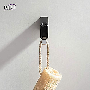 KIBI Artis Bathroom Hardware Accessory Wall Mounted Bathroom Robe Hook (Chrome Black)
