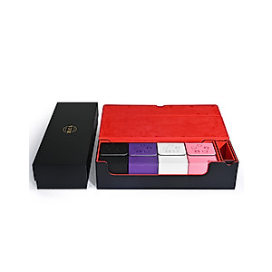 ZLCA Card Deck Box 5 In 1, Include 1600+ Premium Trading Card Storage Box with Dice Tray, and 4 PCS Card Deck Case for MTG, TCG, Sports Cards, Card Gaming Accessories Present Set (Black & Red Set)