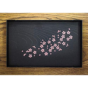 Cherry Blossom Pattern Tea Serving Tray, Japanese Style, 10 x 6.3inches