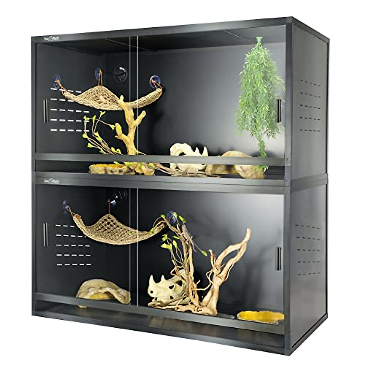 Large Reptile Terrarium 44 Gallon 40 * 16 * 16" for Bearded Dragon Lizard Snake Cage Reptiles Enclosure Wide Breeding Lounge Vivarium Area with Sliding Doors Lock for Crawling Pet