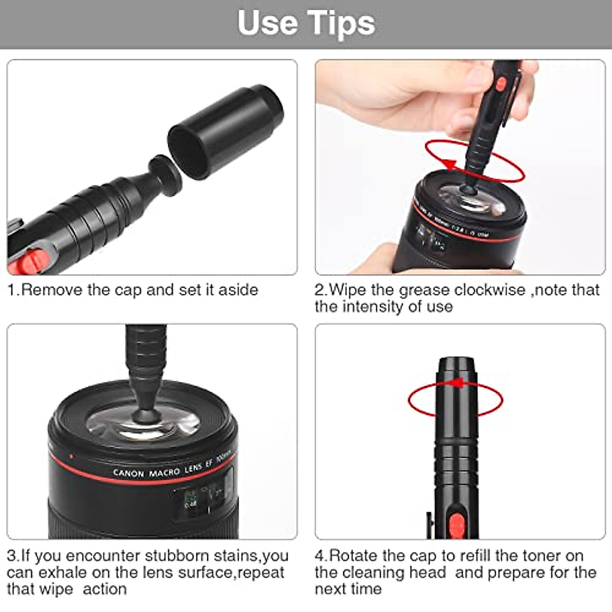 Termey 14-in-1 Camera Lens Cleaning Kit - Mirrorless Camera Sensor Cleaning Kit for DSLR Camera Canon Sony Nikon Including Lens Blower/Detergent/Swabs/Cleaning Cloth/Cleaning Pen/Cleaning Brush/