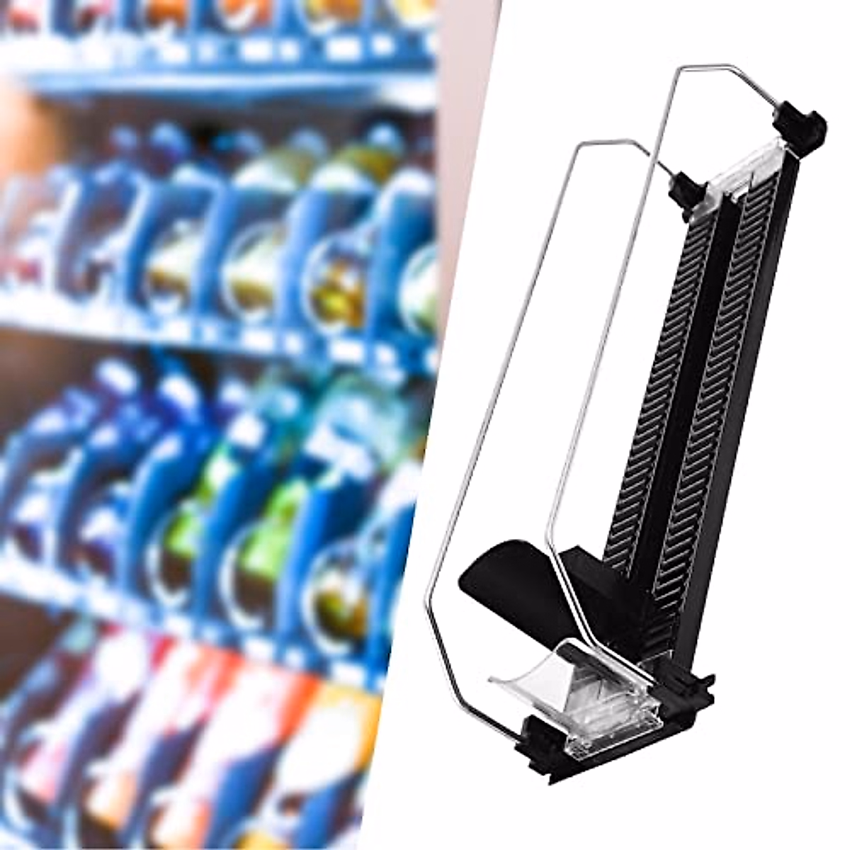 Fenteer Drink Organizer Pusher Can Beverage Kitchen Gadget Tray Replenishment Tool Storage Rack Self Pushing Glide for Fridge Pantry Vending Machine, 380-390mm