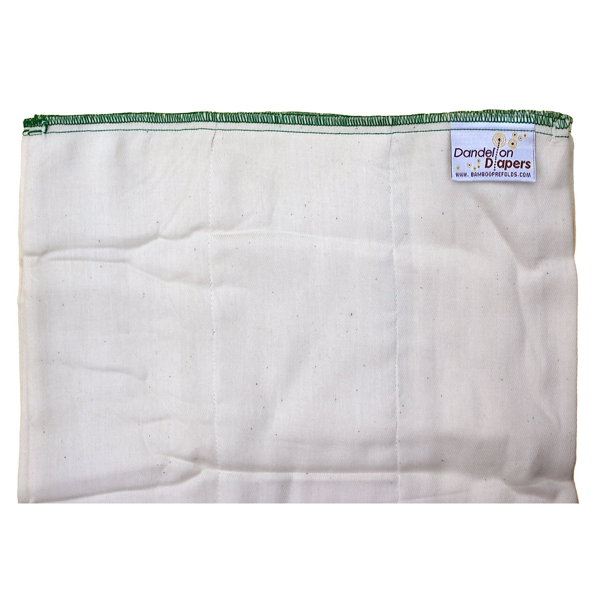 Dandelion Diapers Prefold Cloth Diapers Made from Viscose Bamboo and Cotton Blend Versatile Baby Diaper, 6 Count - Size 3 Infant Pinless Prefold