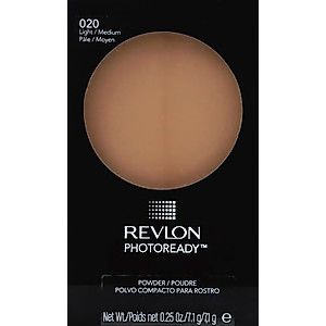 Revlon Face Powder, PhotoReady Blurring Face Makeup, Longwear Medium- Full Coverage with Flawless Finish, Shine & Oil Free-Fragrance Free, 020 Light Medium, 0.30 Oz