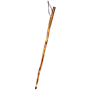 SE Survivor Series 55" Hand Carved Wolf Hiking Stick, Weatherproof, Rope Wrapped, Metal Tip - WS626-55RW