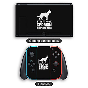 Stay at Home German Shepherd Mom Skin Protective Film Sticker Game Protector Full Wrap Compatible for Nintendo Switch for Switch