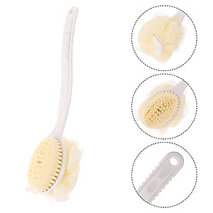 3pcs Exfoliating Loofah Dual-Sided Double Women Mesh Dry for Shower Side Sides Spa Brush Scrubber Wet with Bathing Portable Brushing Washing Bath Skin Men Long Handle