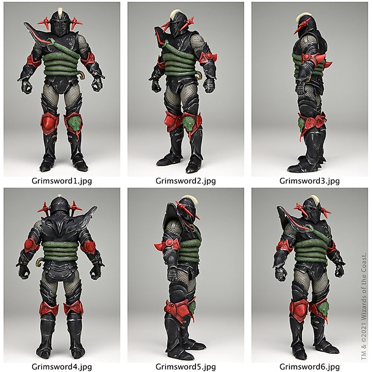 NECA Dungeons and Dragons Ultimate Grimsword 7-Inch Scale Action Figure with Sword, Snake Mace, Snake Shield, and Interchangeable Hands