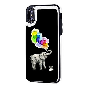 Elephant Bubble Dream Wallet Phone Cases Fashion Leather Design Protective Shell Shockproof Cover Compatible with iPhone X/XS
