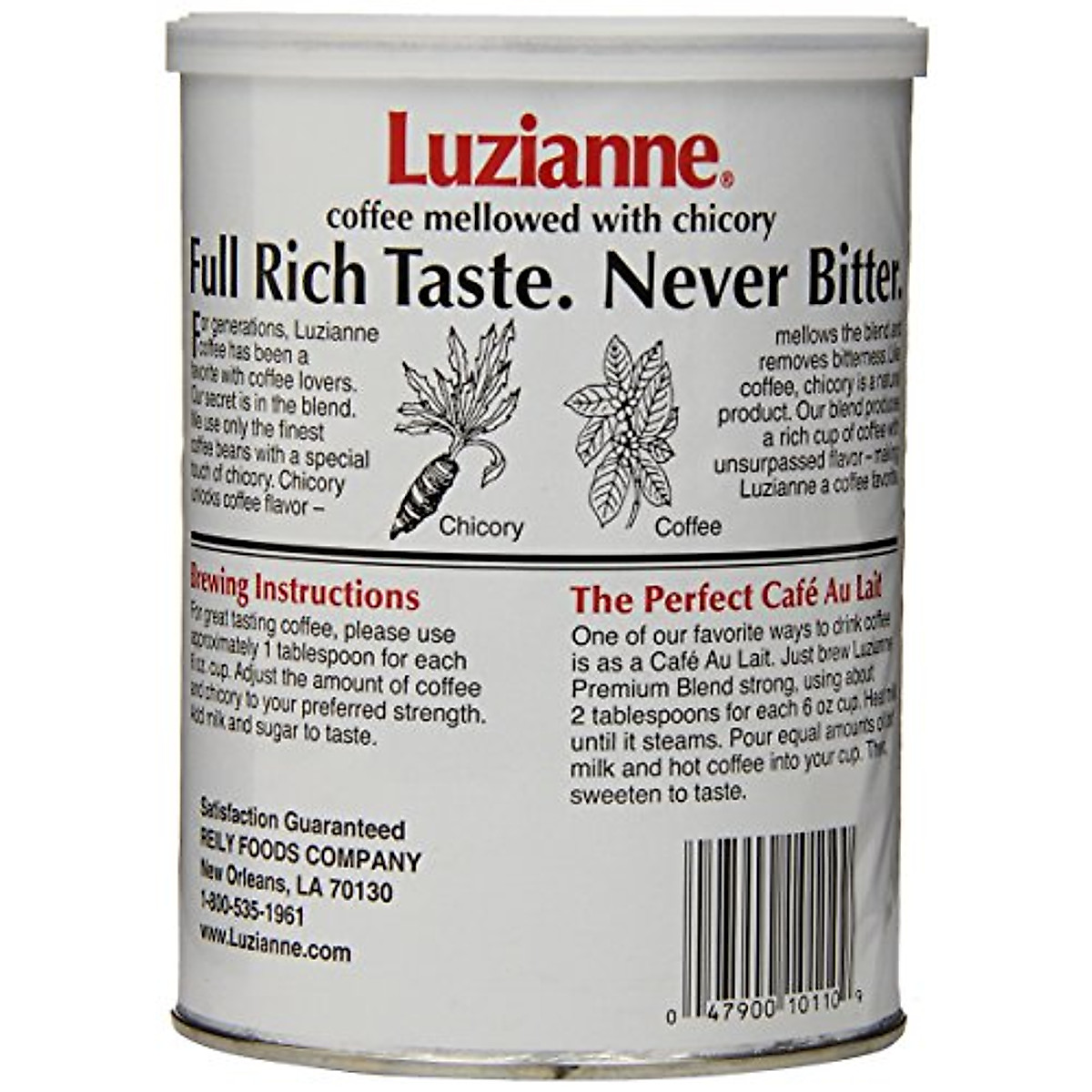 Luzianne Premium Blend Ground Coffee & Chicory, 16 Ounce Canister (Pack of 3)