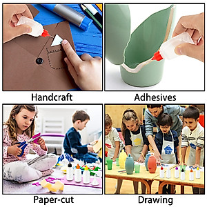 YEAJOIN 18PCS Precision Needle Tip Glue Applicator Bottles, 6 Color 30ML/1 OZ Fine Needle Tip Squeeze Bottle with Mini Funnel for DIY Paint Paper Quilling Craft Glue Ink Liquid Acrylic Painting