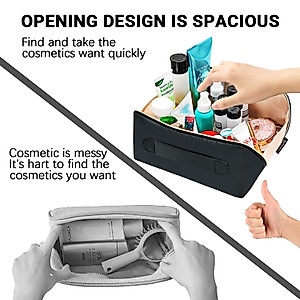 rlokosfb Portable Makeup Bag Opens Flat for Easy Access,Waterproof Cosmetic Bag Toiletry Bag,Travel Accessories Overnight Bag for Toiletries and Daily Use,Gifts for Women (Black Large, Super Large)