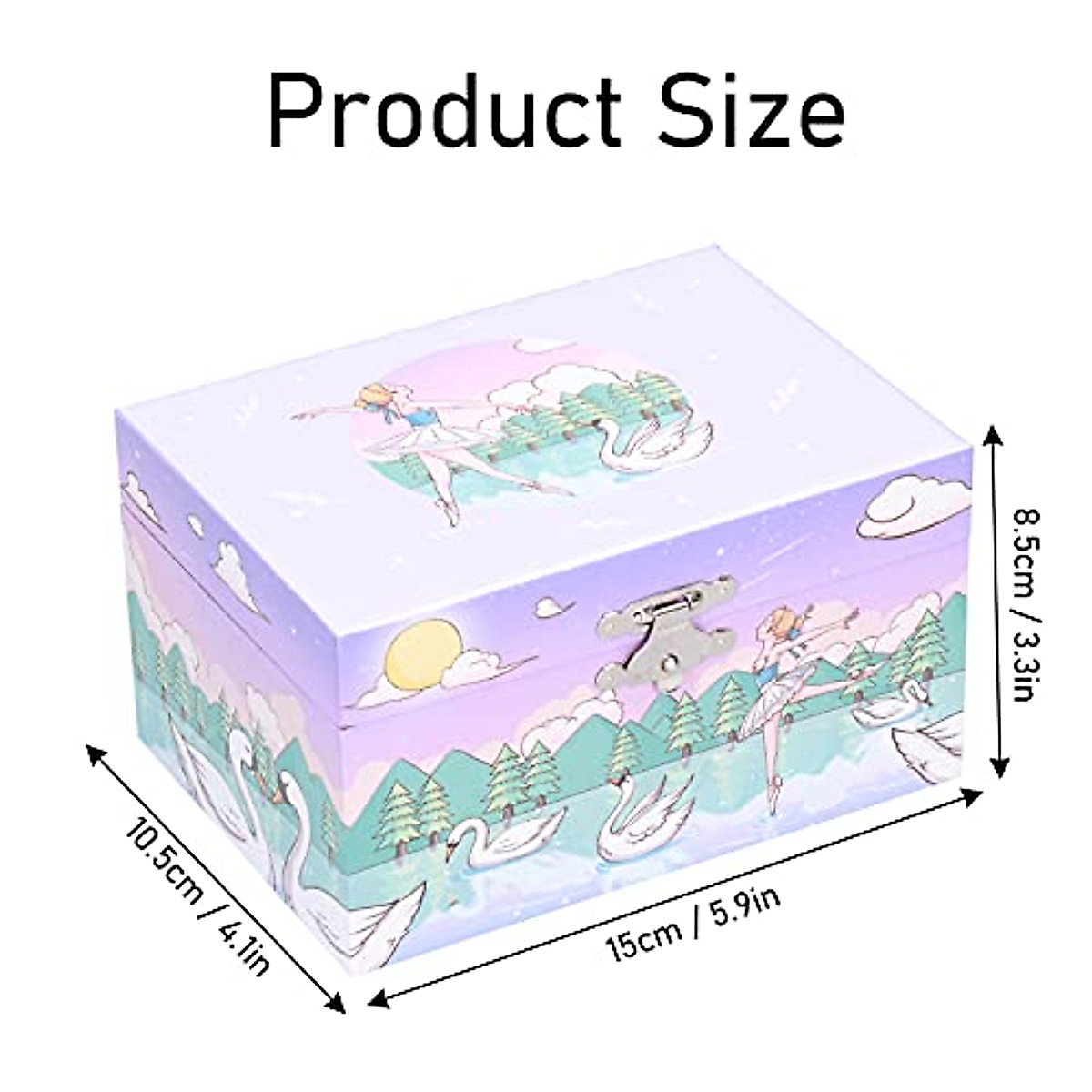 WNSC Musical Jewelry Box, Unique Christmas Gift Music Storage Box for Birthday Organizing Small Daily Items(F music box)