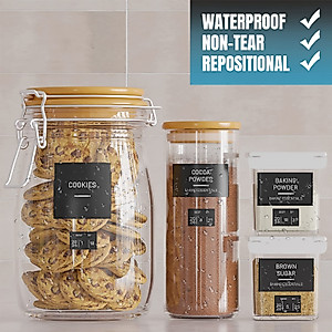 Neatsure 284 Pantry Labels with 112 Expiration Date Labels for Food Containers, Preprinted Stickers Booklet for Storage Bins, Minimalist Kitchen Labels for Organizing