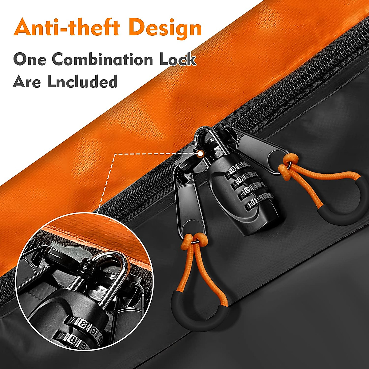 Hitch Mount Cargo Carrier Bag, 20 Cubic Feet 100% Waterproof Car Tray Luggage Bag (59" 24" 24") with 6 Reinforced Straps + 1 Combination Lock, Fits for All Vehicles with Steel Trailer Basket (Large)