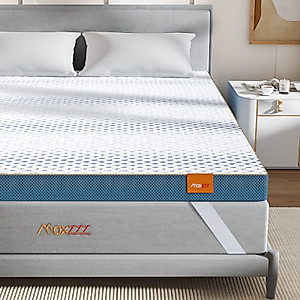 Maxzzz Firm Mattress Topper Queen, 3 Inch Queen Size Memory Foam Mattress Topper, High Density Foam Bed Topper, with Cover, Certipur-Us & Oeko-Tex Certified