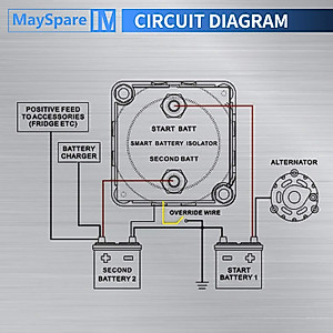 MaySpare 12V 140Amp Voltage Sensitive Relay VSR Double Battery Automatic Charging Relay Dual Smart Battery