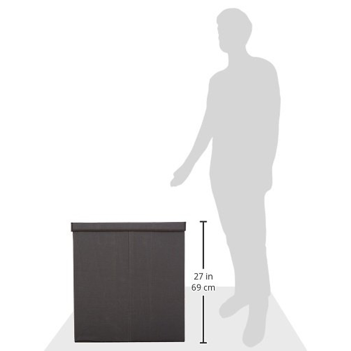 Household Essentials 5618 Double Hamper Laundry Sorter with Magnetic Lid Closure - Black