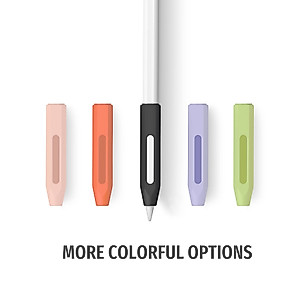 Grip Holder for Apple Pencil 2nd Generation Accessories,Protective Silicone Sleeve Cover Ergonomic Design Compatible with Magnetic Charging and Double Tap,Black