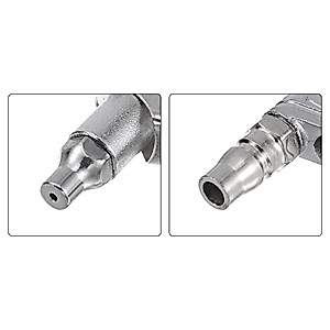 HARFINGTON Air Blow Gun Stainless Steel High Pressure Dust Blower Gun with Extension Air Tool 150mm Handle for Cleaning Car Computer Dust, Silver Tone