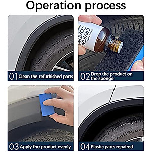 GDSAFS Plastic Parts Crystal Coating, Crystal Coating for Car, Long Duration Plastic Parts Refresher Agent with Spong for Car (2pcs)