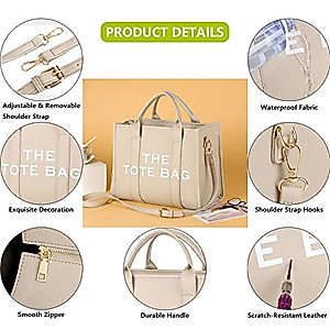 Taiuloo The Tote Bag for Women, Leather Handbag Tote Purse with Zipper, Women's Shoulder Bag Crossbody Bag for Office, Travel, School