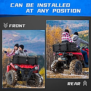 KEMIMOTO ATV Gear Bag for Front Rear Rack, ATV Storage Bags Water-Resistant Adjustable Divider Board Additional Cooler, Rack Bag for Four Wheeler ATV UTV,Black
