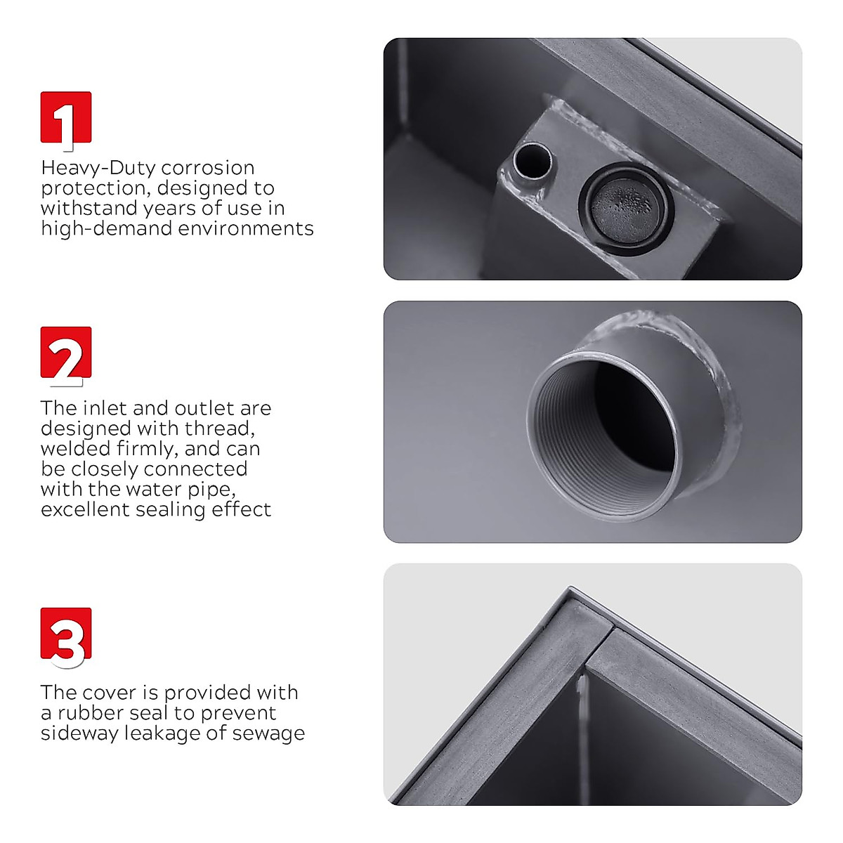 Wentworth 50 Pound Commercial Grease Trap Interceptor for Restaurant Under Sink Kitchen, 25 GPM, WP-GT-25