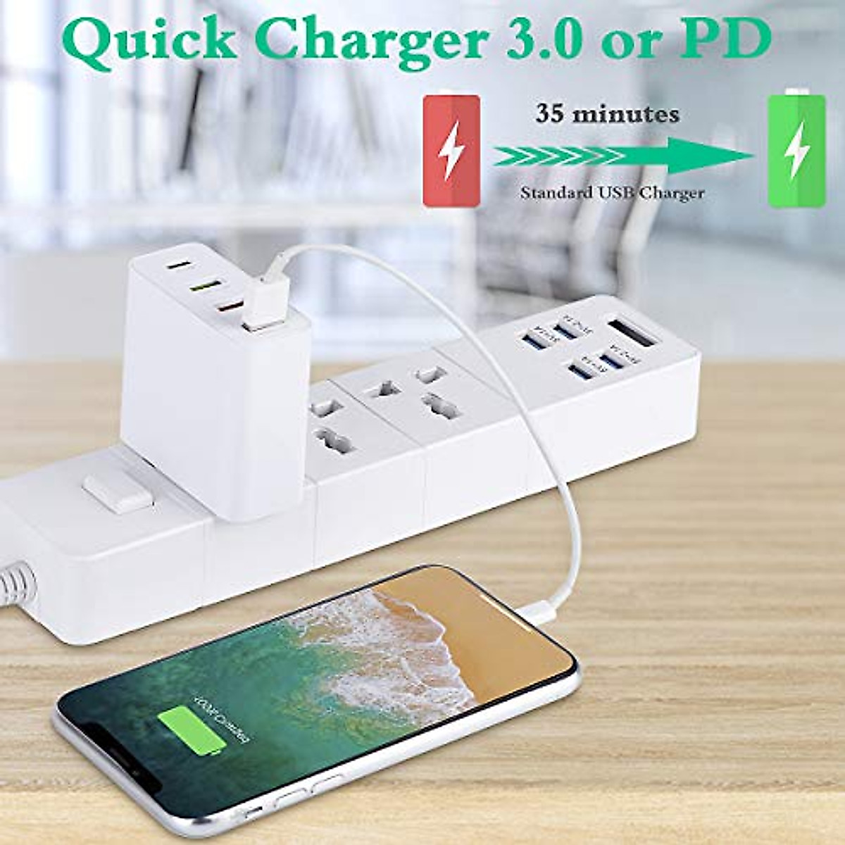 USB Wall Charger WANLONGXIN4 Port USB Charging Multiport Charger 53W Wall Charger for iPhone 13 12 11 Pro Xs/Max/XR/X/8/7/Plus iPad Pro/Air 2/Mini/iPod Galaxy S9/S8/S7