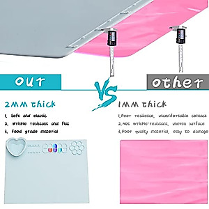 Silicone Craft Mat, 20×16 Inches Silicone Painting Mat with Water Cup and Paint Holder (Blue)