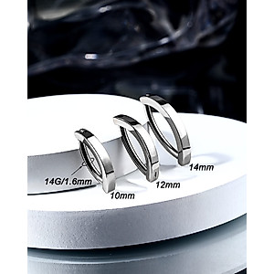 Melighting Titanium Belly Button Rings for Women 14G Belly Rings Clicker G23 Belly Piercing Hoop Reverse Curved Belly Barbell Navel Barbell Body Piercing Jewelry