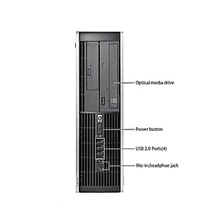 HP Elite 8300 Small Form Factor PC with Intel Quad Core i7-3770 Processor, 16GB DDR3 Memory, 512GB SSD + 2TB HDD, Windows 10 Professional - Black