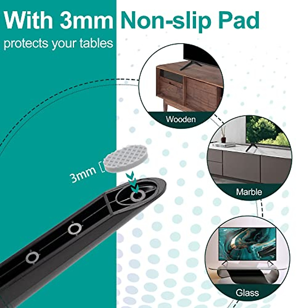 TV Stand Base for Hisense TV Legs, Base Stand for Hisense 32" 40" 43" Smart TV, for 32H4030F 32H4F 32H4F5 32H4030F1 40H4030F 43H4030F, Replacement for Hisense TV Stand with Screws and Instruction