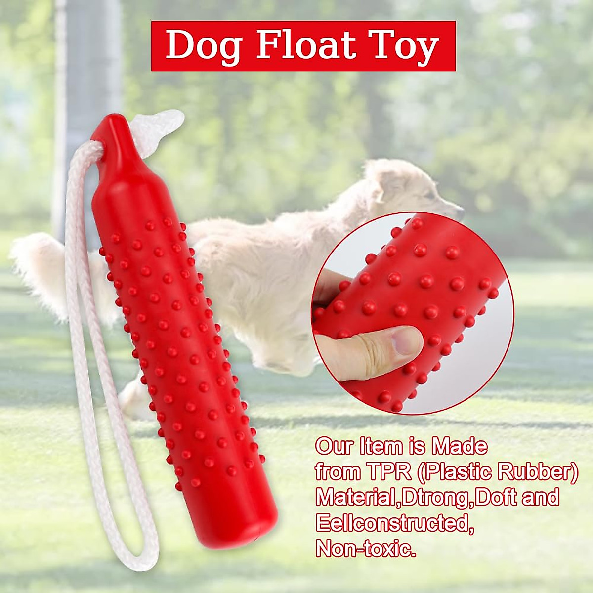 Aohcae Dog Float Toy, 100% Natural Rubber Dog Bumper with Rope - Dog Training Toys, Interactive Dog Fetch Toys Suit for Small, Medium, Large Dogs
