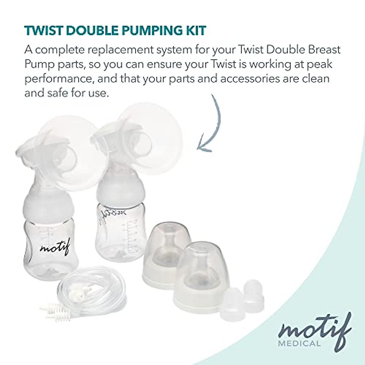 Motif Medical, Twist Resupply Kit, Replacement Parts for Twist Breast Pump, Maternity, Breast Pumping Accessories