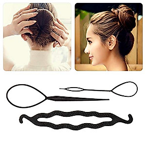 MeetFavorite Topsy Tail Hair Styling Tool ，Hair braiding tool,Hair Styling Accessory（19P） Blue