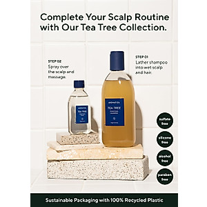 AROMATICA Tea Tree Purifying Shampoo 13.53fl.oz./400ml, Tea Tree Shampoo for Oily Hair and Scalp, Sulfate Free, Vegan