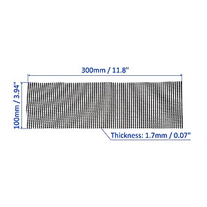 M METERXITY 5 Pack Plant Pot Hole Mesh Pads - Square Bonsai Flowerpot Drainage Grid Screen Apply to Outdoor/Garden (30x10cm/12x4 Inch, Black)