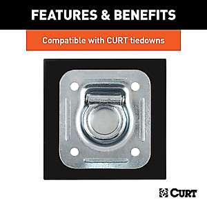 CURT 83607 6 x 6-Inch Powder-Coated Steel Tie Down Anchor Backing Plate