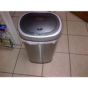 NINESTARS DZT-42-9 Automatic Touchless Motion Sensor Oval Trash Can, 11.1 Gal. 42 L., Stainless Steel