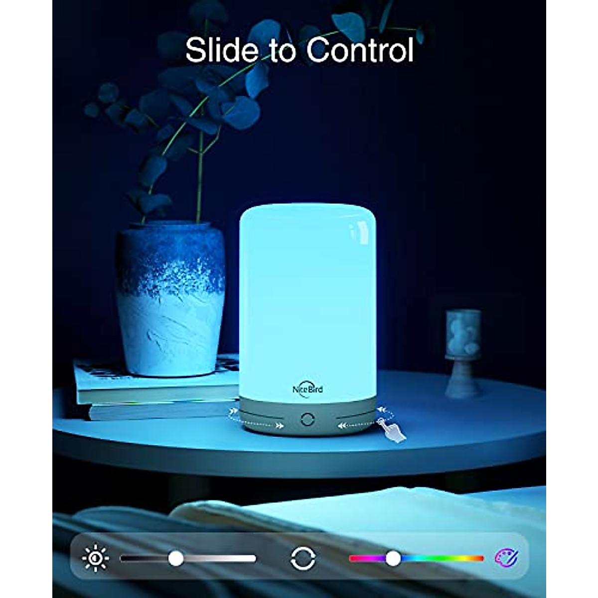 LB3 Smart Lamp, LED Bedside Touch Lamps Compatible with Alexa and Google Home, App Go_sund Control, RGB Color Changing Dimmable & Warm White Night Light for Bedroom, USB Powered