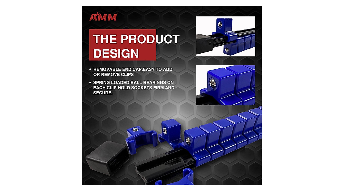 AMM 9-Piece Socket Organizer Set for 1/2, 3/8 & 1/4 Inch Drives