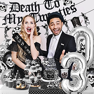 TSVATE Death to My 20s Decorations, Rip 20s Birthday Decorations, Rip to My 20s Birthday Decorations, 30th Birthday Decorations for Her Him Dirty 30 Thirtieth My Youth Funeral Party Decorations Banner
